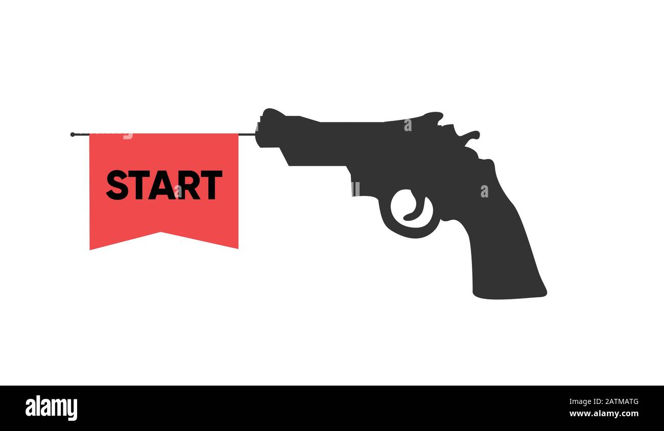 Gun line red icon Cut Out Stock Images & Pictures - Alamy