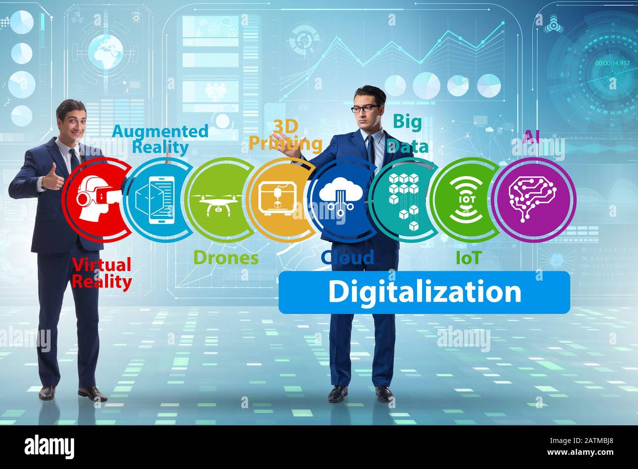 The digital transformation and digitalization technology concept Stock ...