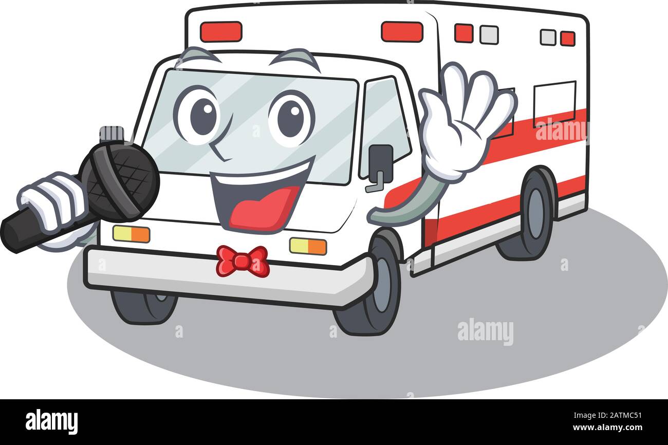 Happy ambulance singing on a in microphone Stock Vector Image & Art - Alamy