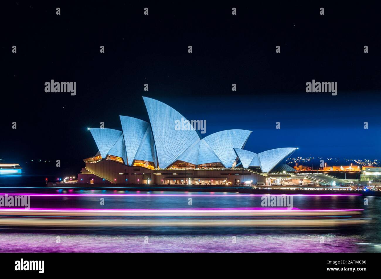 Sydney, Australia - June 03, 2014: Sydney Opera House with laser ...