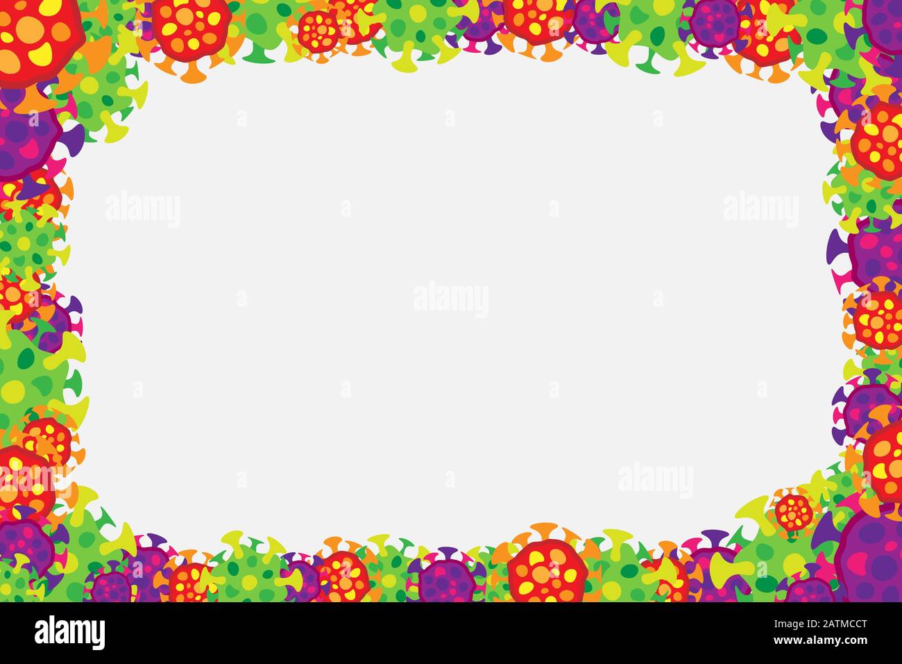 Flat simple cartoon bacterium science frame of microorganisms Stock ...