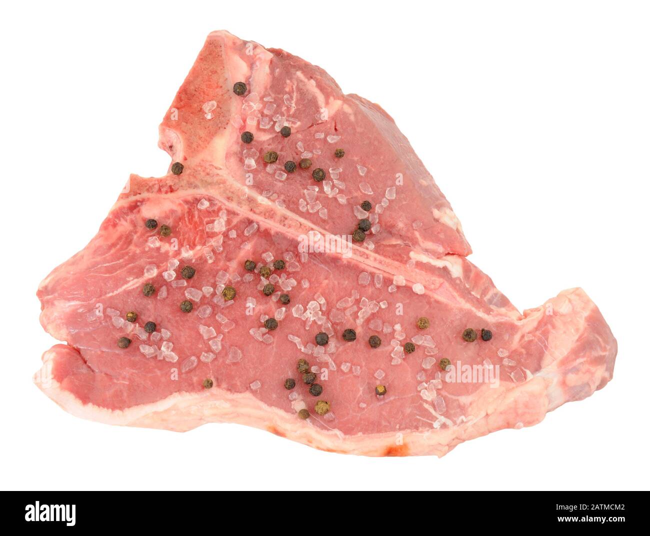 Raw fresh beef t-bone steak isolated on a white background Stock Photo ...