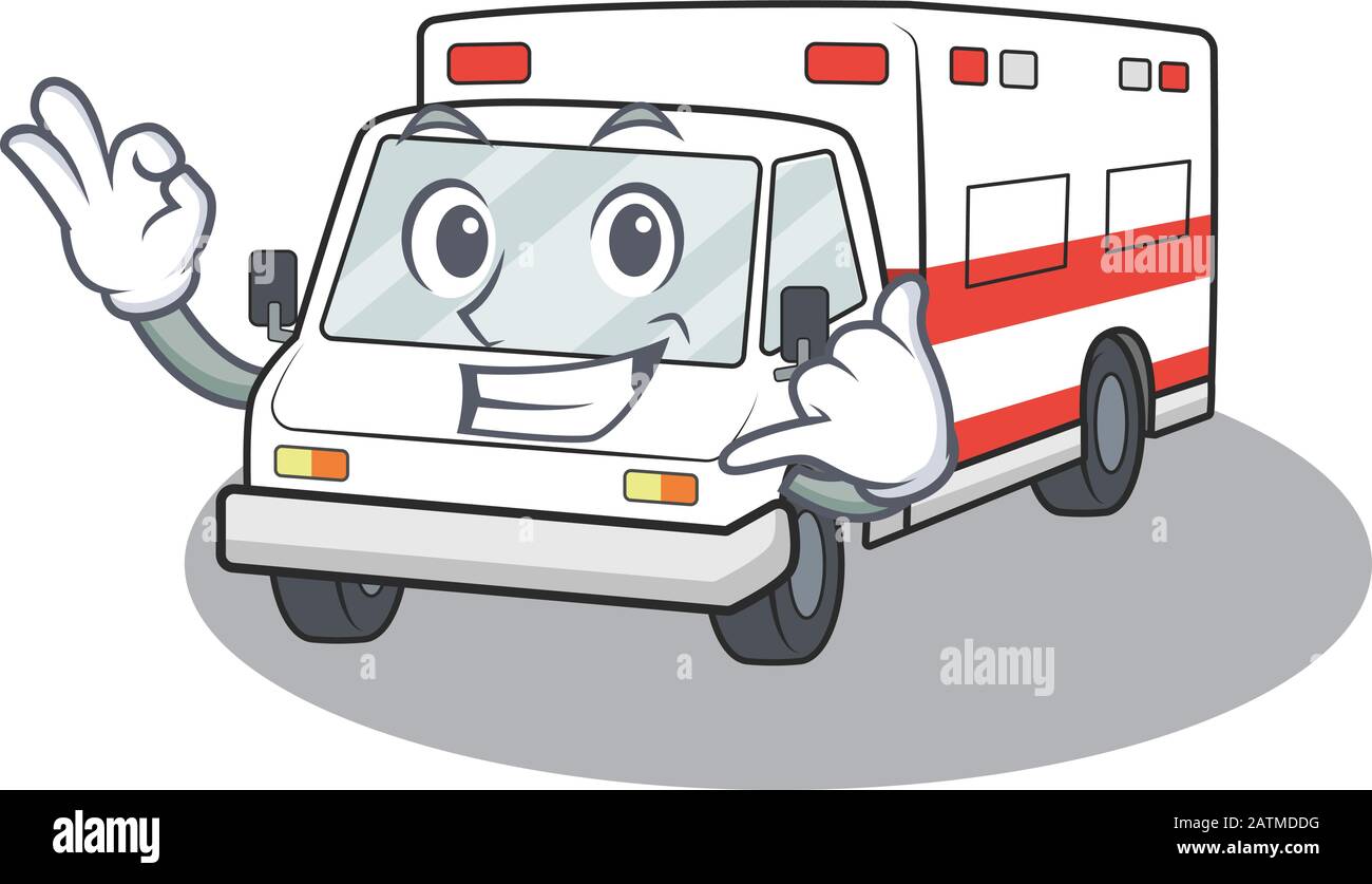 Call me funny ambulance mascot picture style Stock Vector Image & Art ...