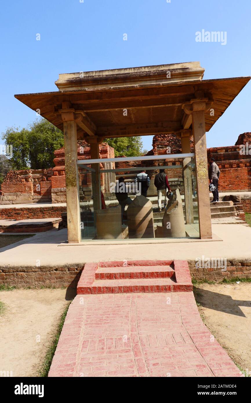 Long view of popular Assi Ghat with several pilgrims, that stands at ...