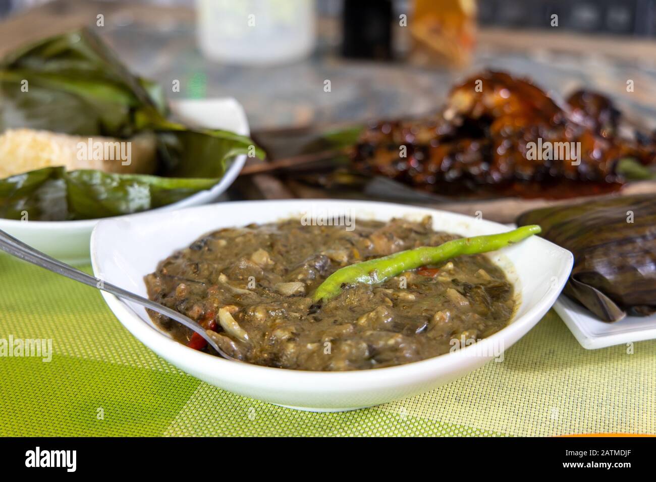Filipino food laing with barbeque, Philippines Stock Photo - Alamy