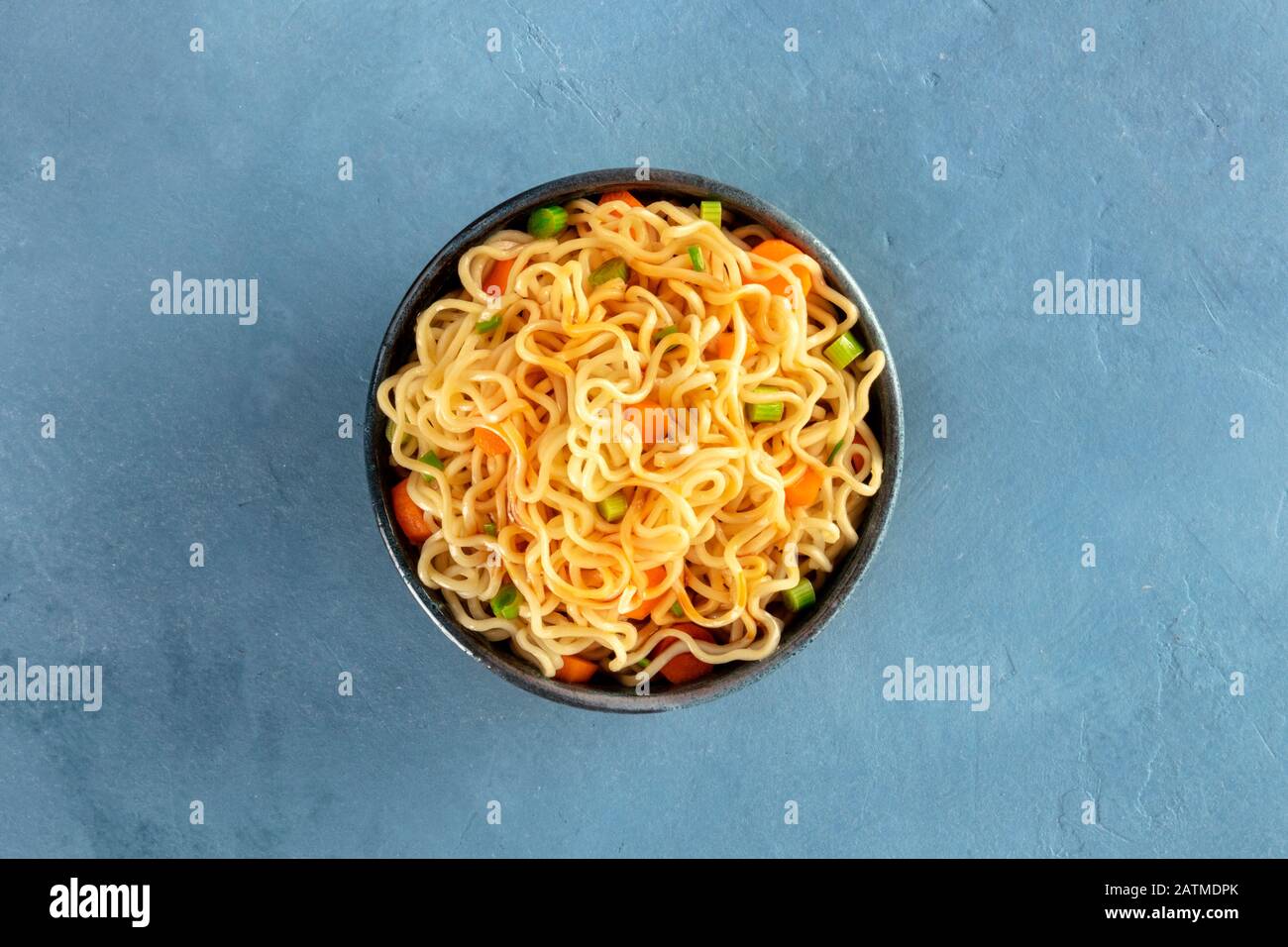 Instant noodles with carrot, scallions, and a sauce, a vegetable soba ...