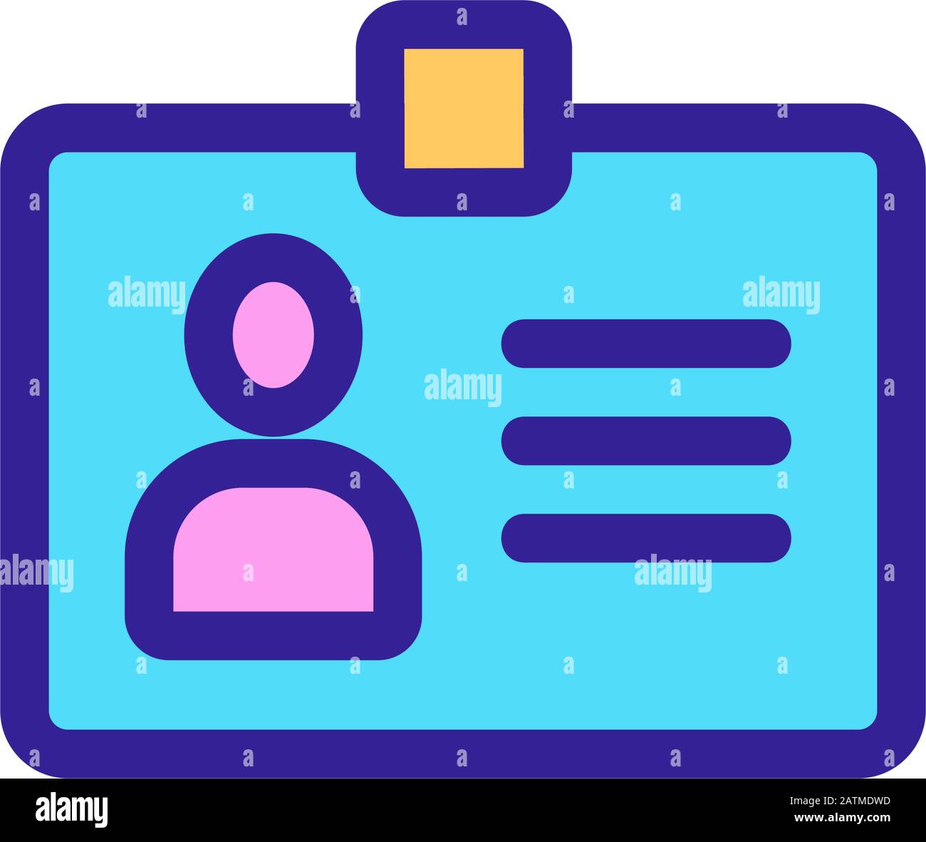 Badge employee icon vector. Isolated contour symbol illustration Stock ...