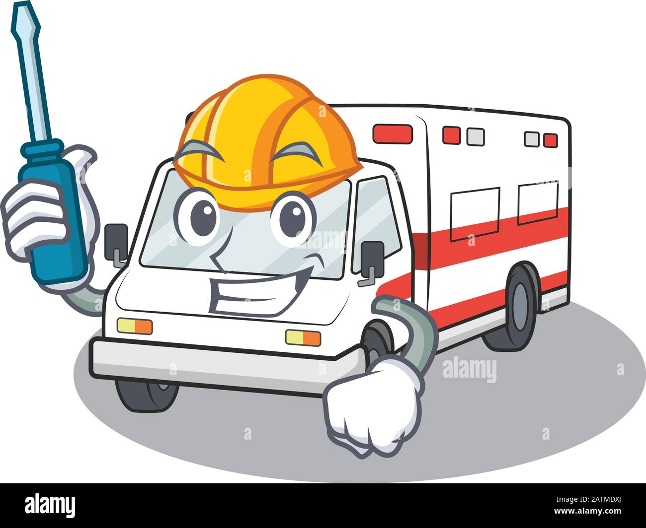 Cool automotive ambulance in cartoon character style Stock Vector Image ...