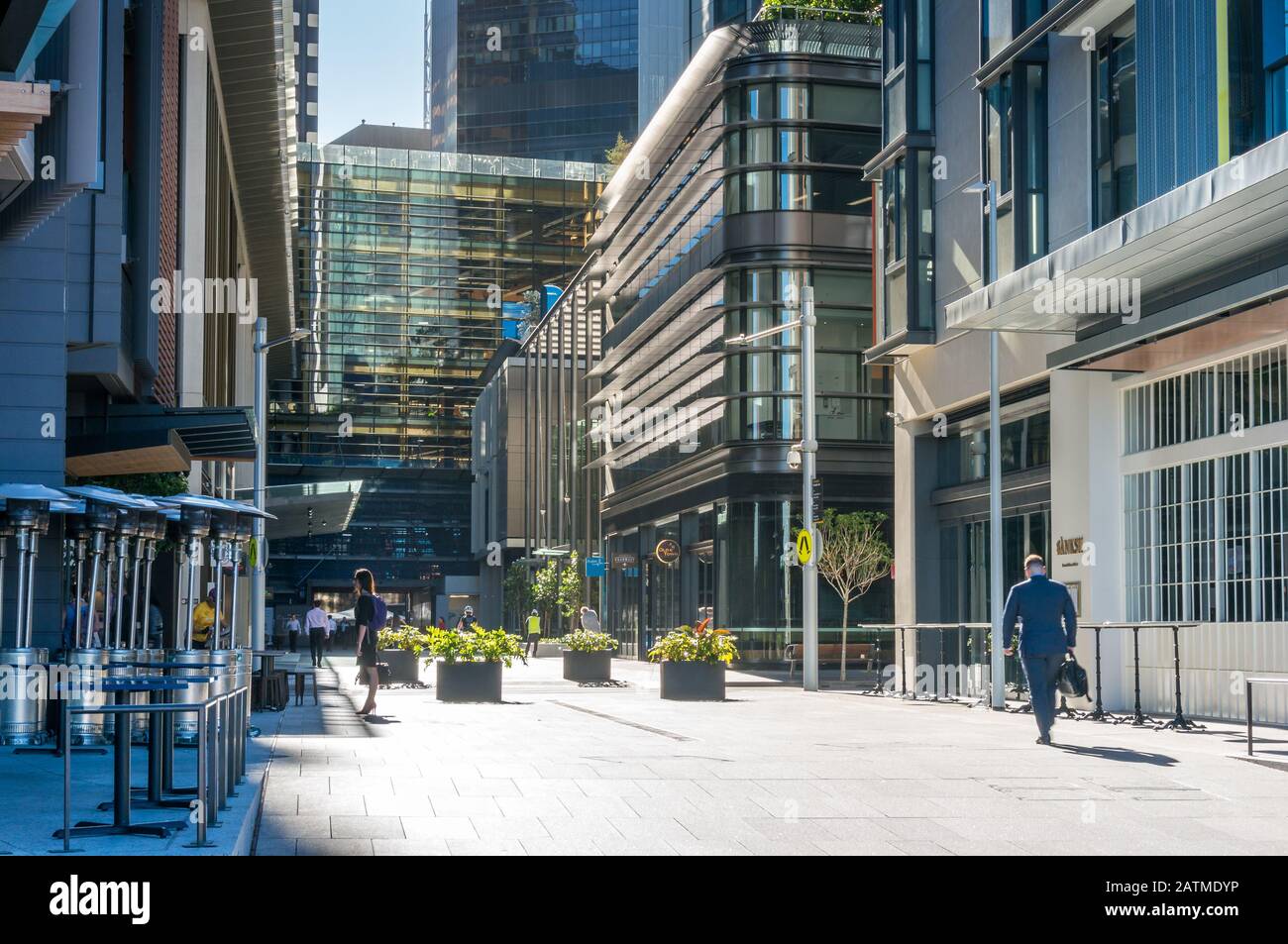Sydney, Australia - November 24, 2016: People at Barangaroo precinct ...