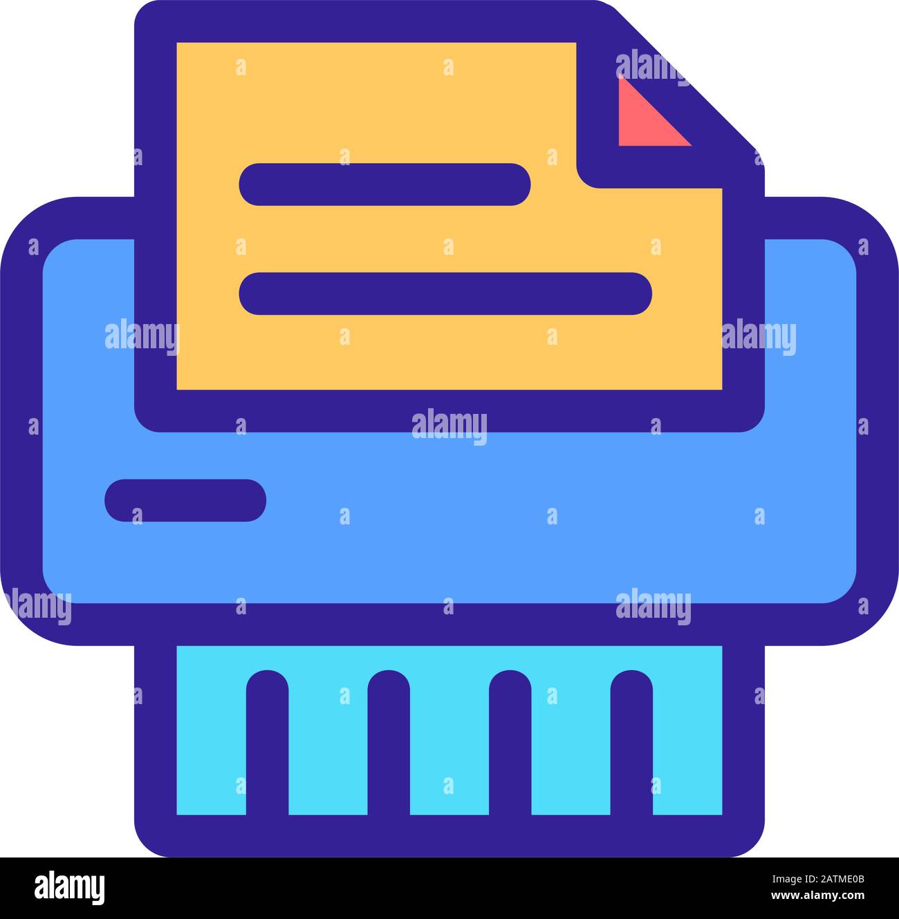 office printer icon vector. Isolated contour symbol illustration Stock ...
