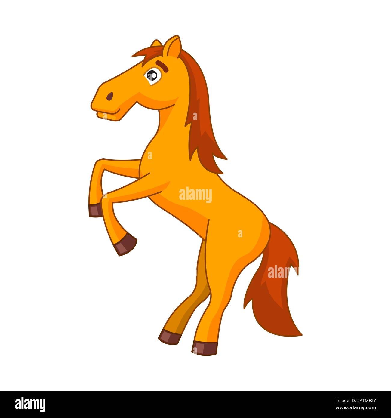 clipart of horse in cartoon version by flat design,vector illustration ...