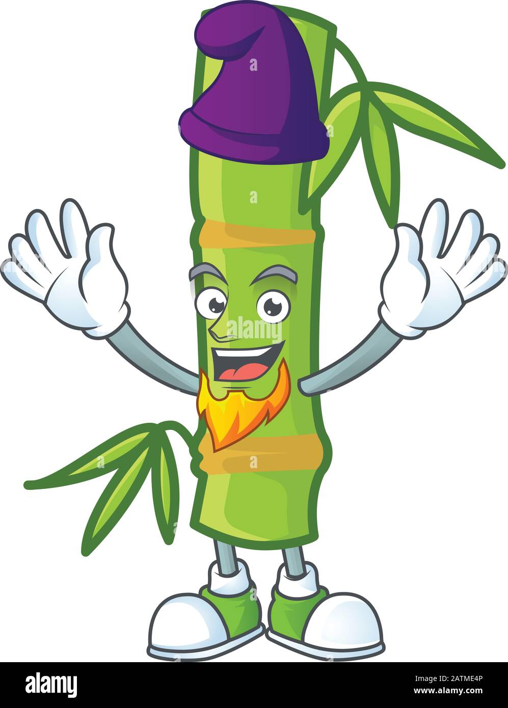 Cute bamboo stick mascot cartoon dressed as an Elf Stock Vector Image ...