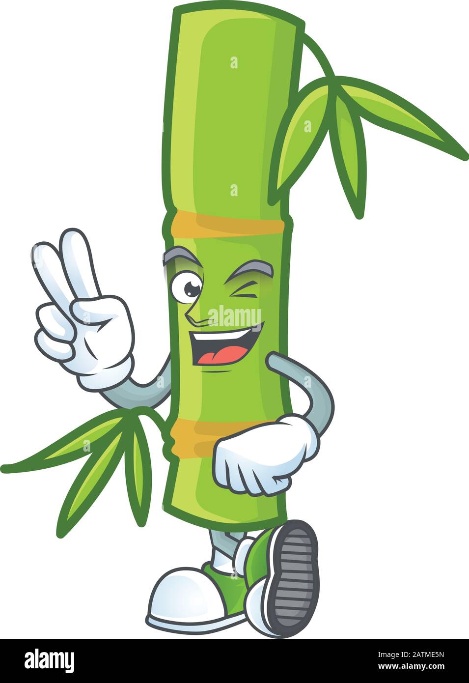 cartoon mascot design of bamboo stick with two fingers Stock Vector ...