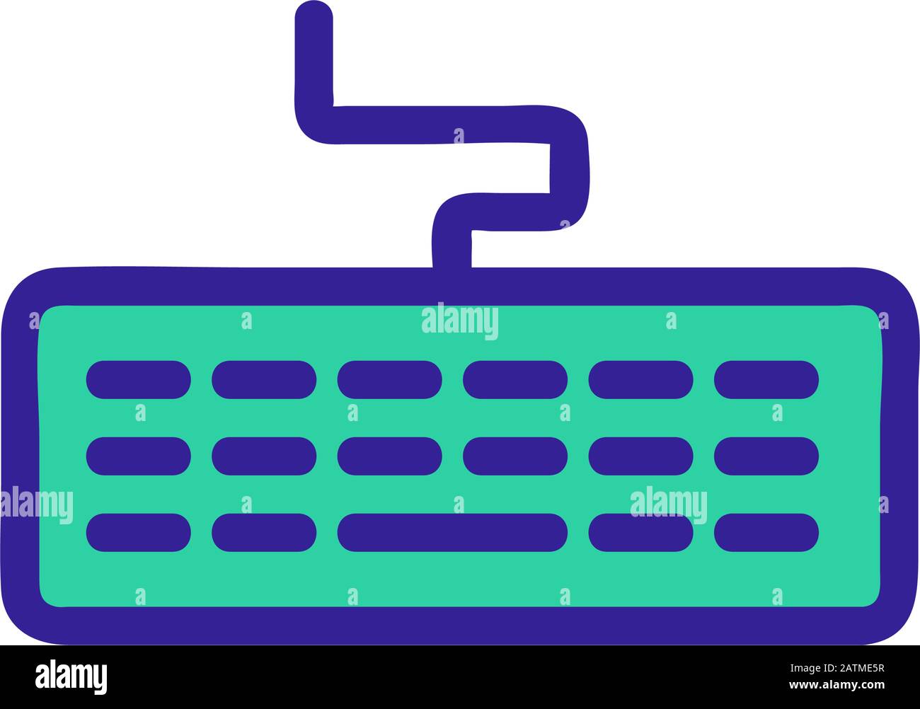 Working keyboard icon vector. Isolated contour symbol illustration ...