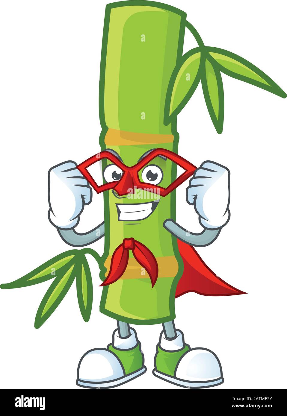 Smiley mascot of bamboo stick dressed as a Super hero Stock Vector ...