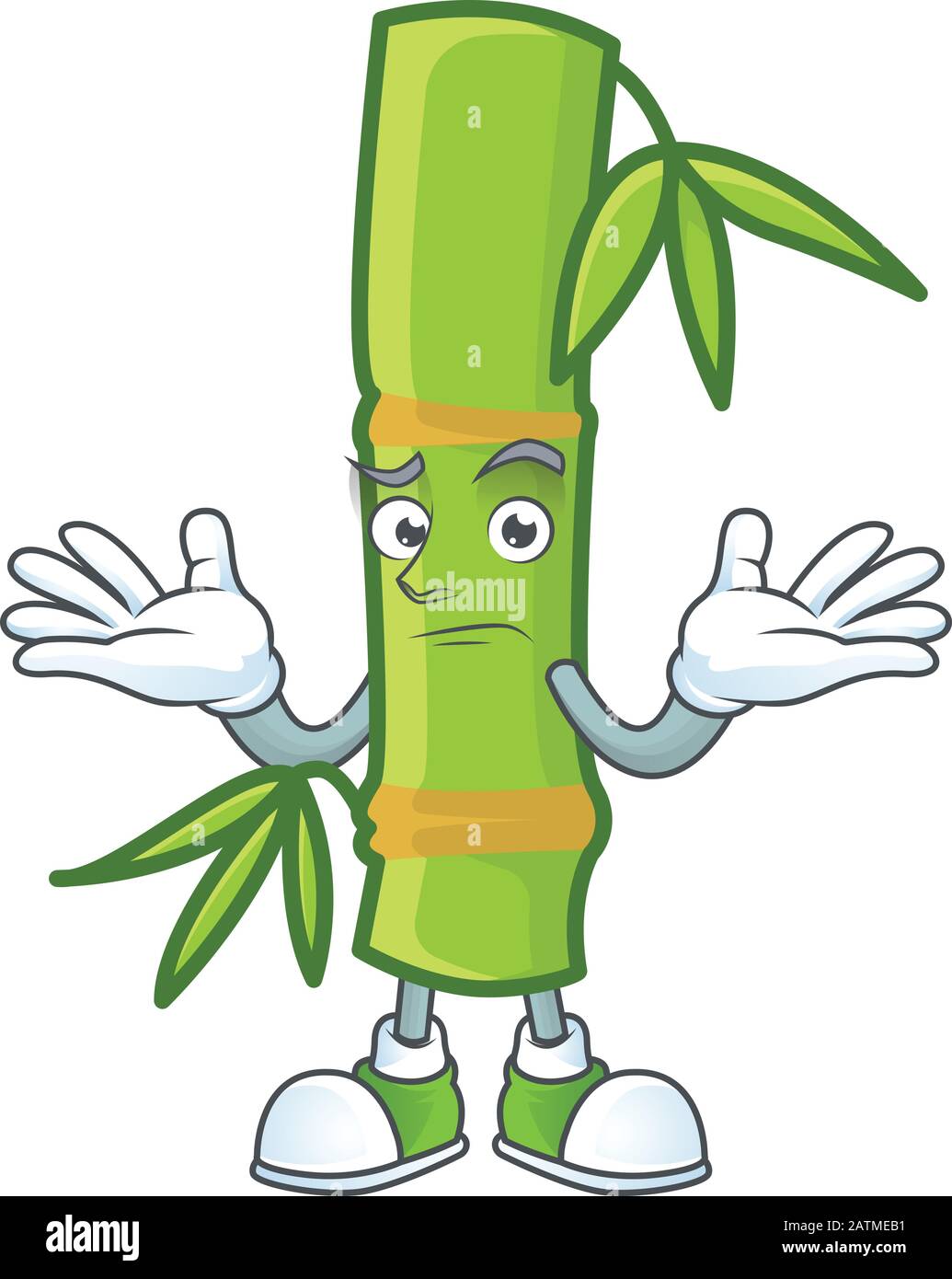 Super Funny Grinning bamboo stick mascot cartoon style Stock Vector ...