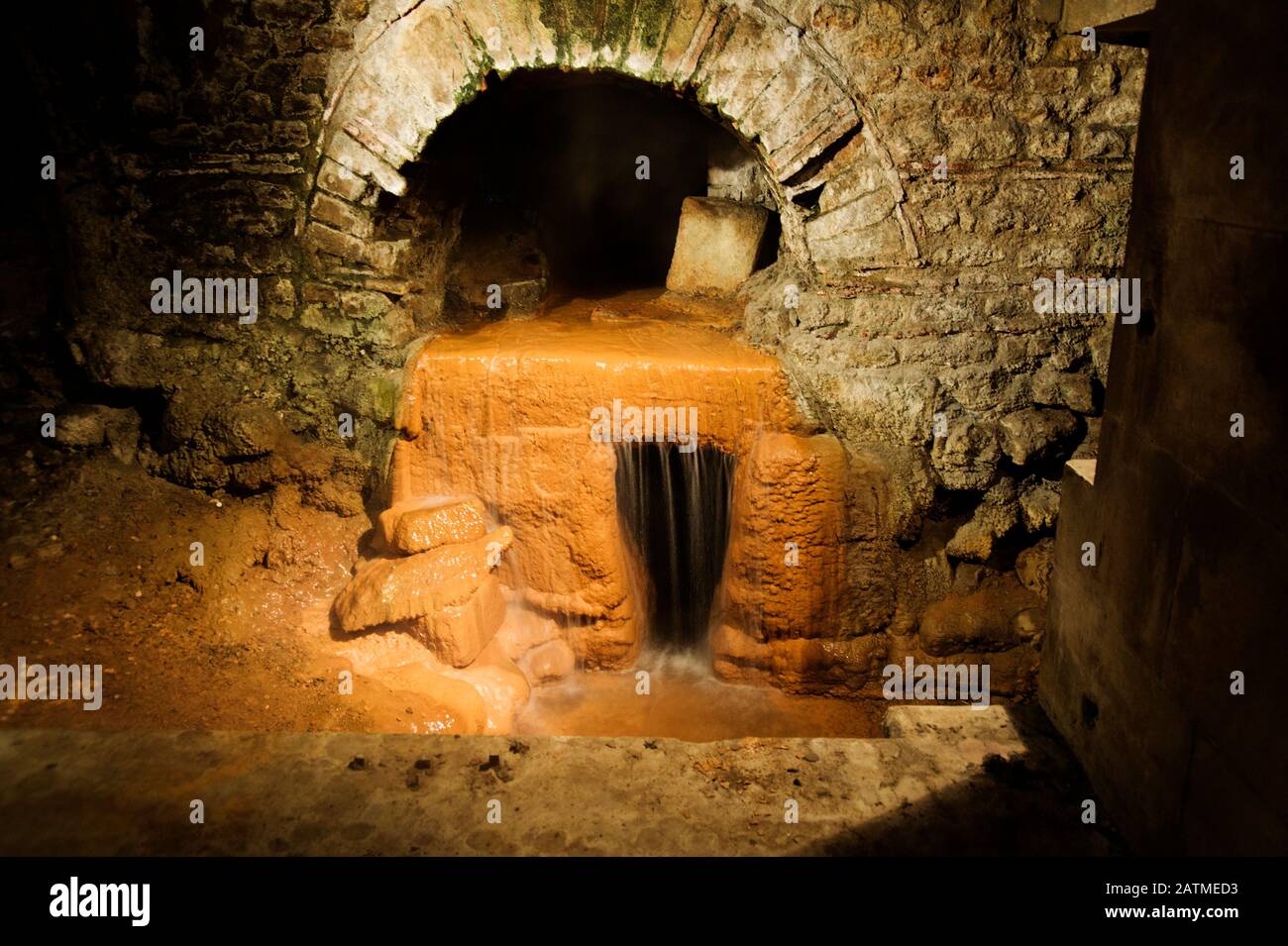 Roman Baths Bath England UK. Interior of Roman Bath Houses. Underground ...