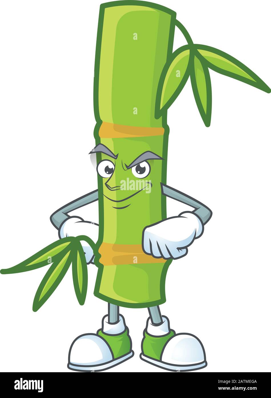 Bamboo stick mascot cartoon character style with Smirking face Stock ...