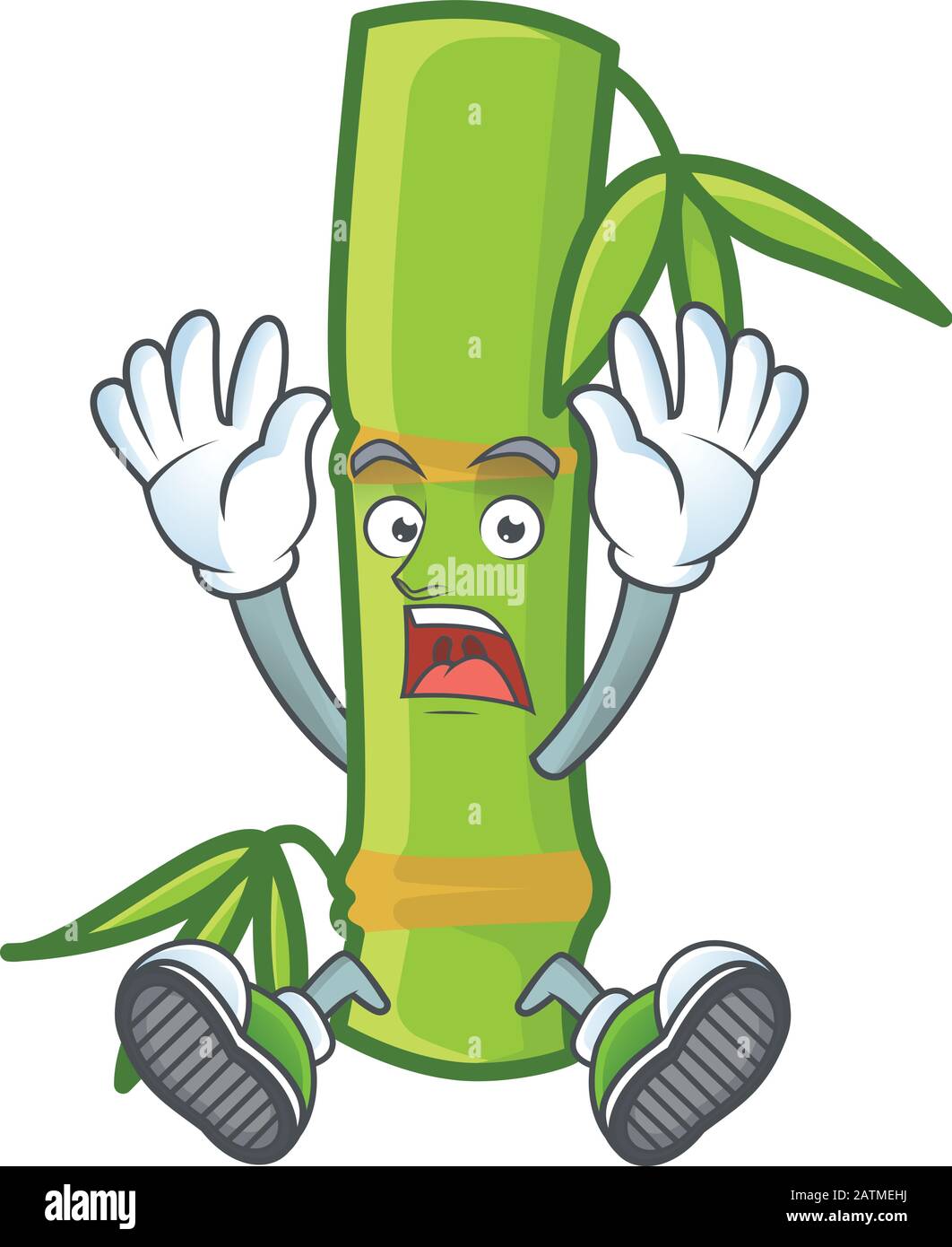 An icon character of bamboo stick style with shocking gesture Stock ...