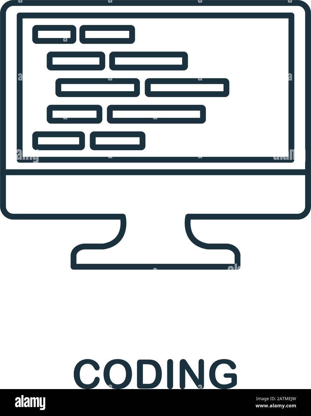 Coding Line Icon Thin Design Style From Programmer Icon Collection Simple Coding Icon For