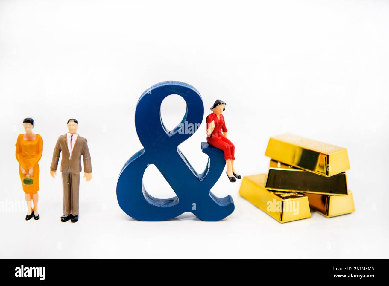 Love triangle. Abstract photo of love and lovers. Big wooden letters ...