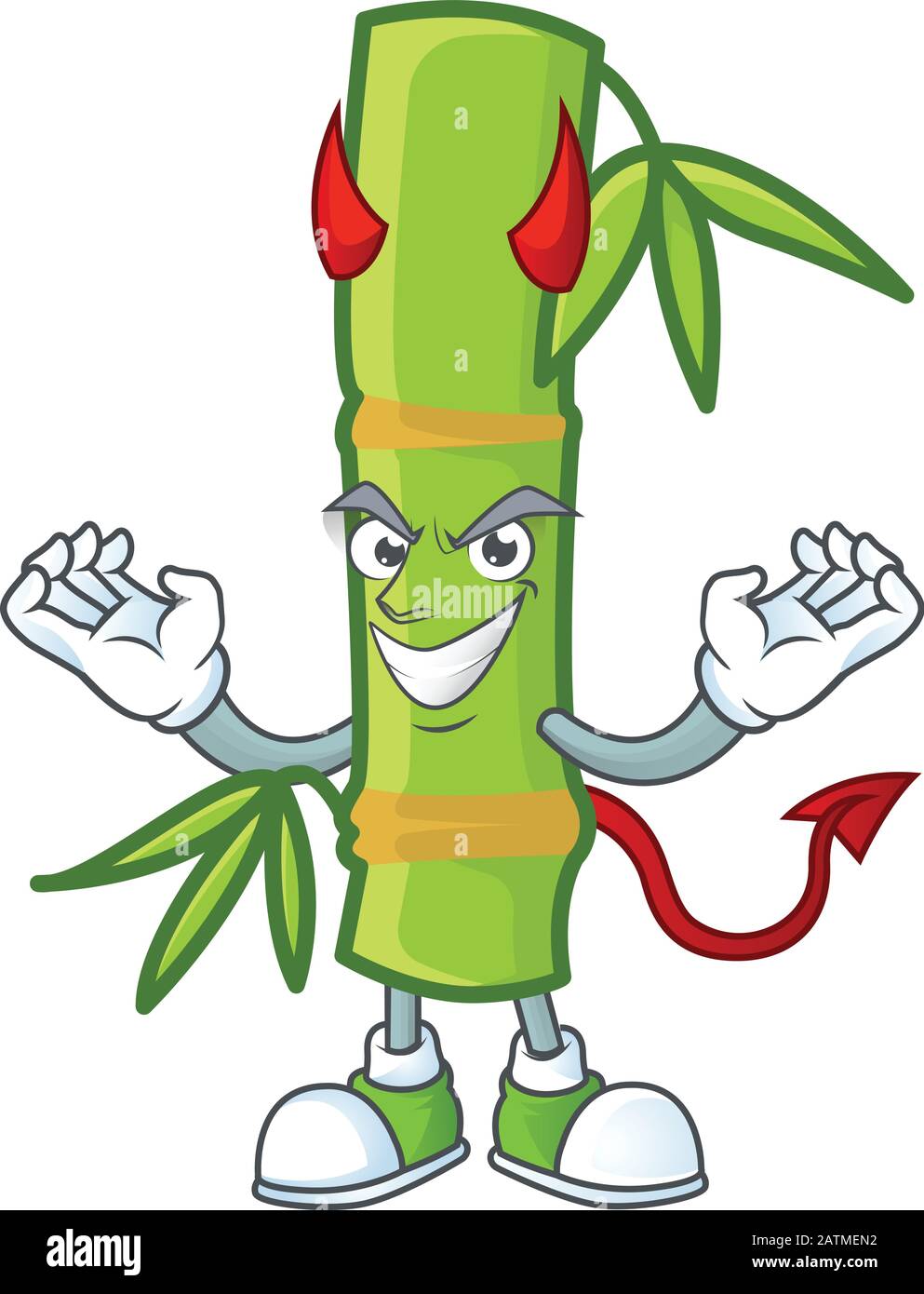 Devil bamboo stick Cartoon character design style Stock Vector Image ...