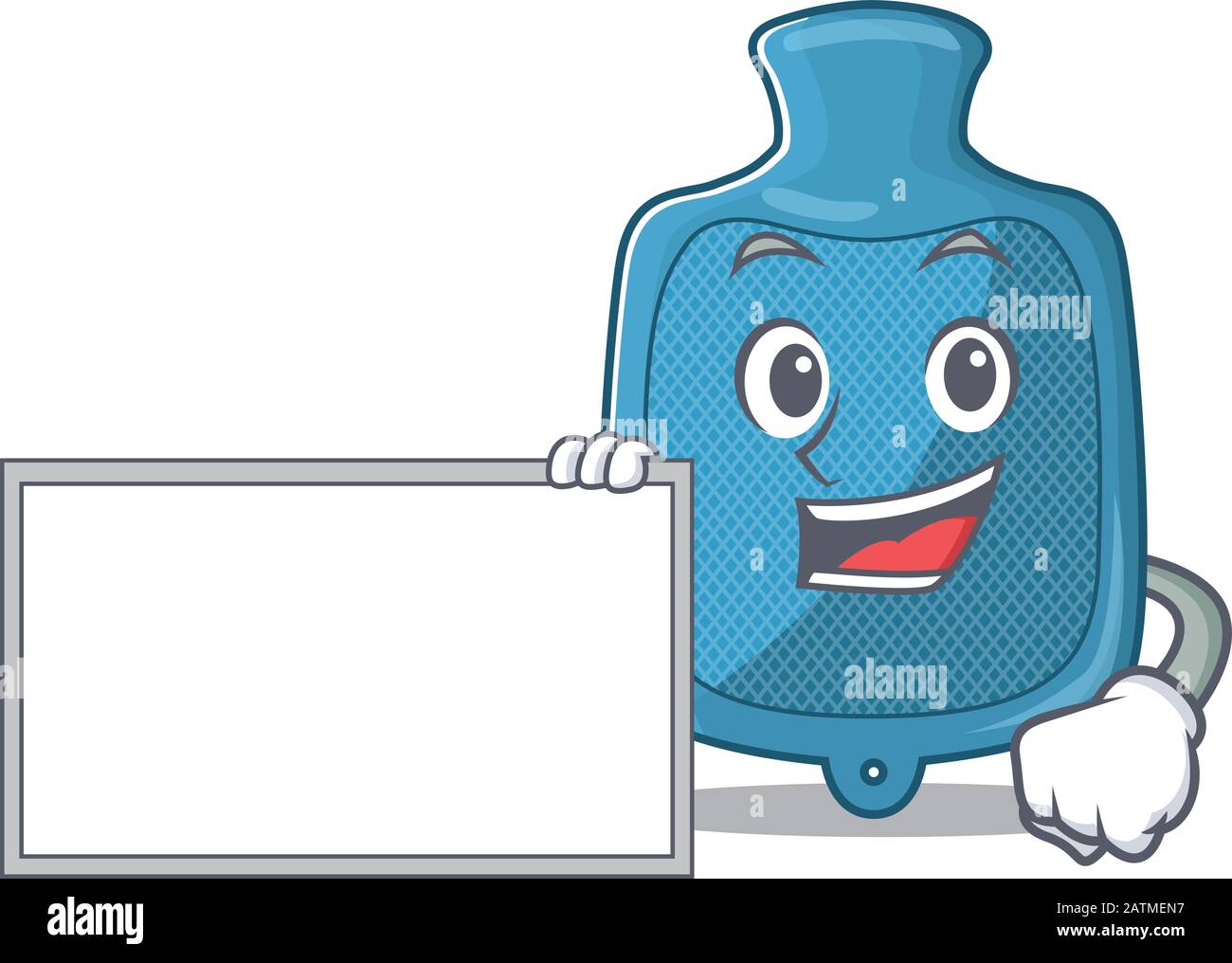 Funny hot water bag cartoon character design style with board Stock ...