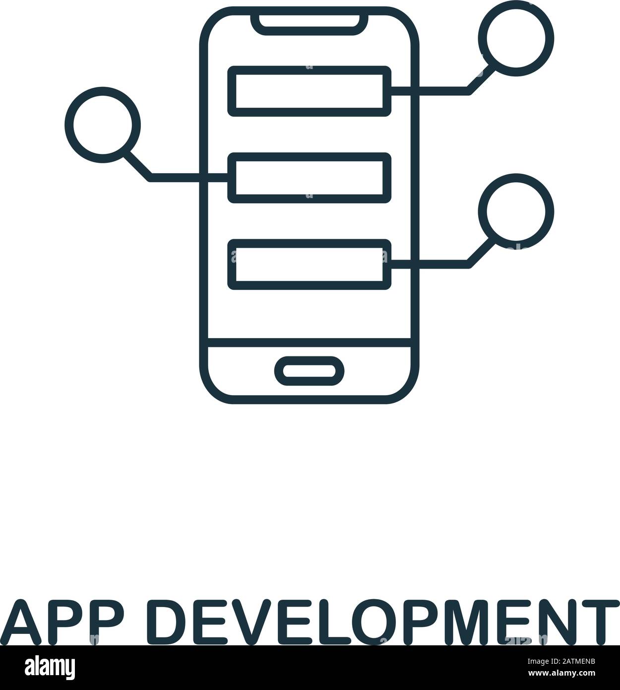App Development Line Icon Thin Design Style From Programmer Icon Collection Simple App
