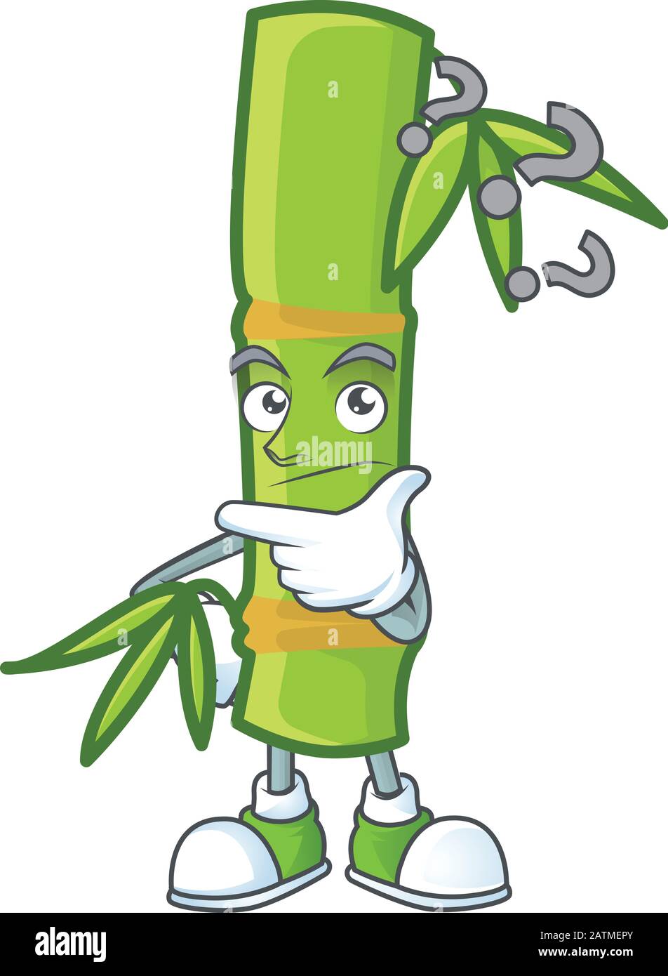 Bamboo stick cartoon mascot style with confuse gesture Stock Vector ...