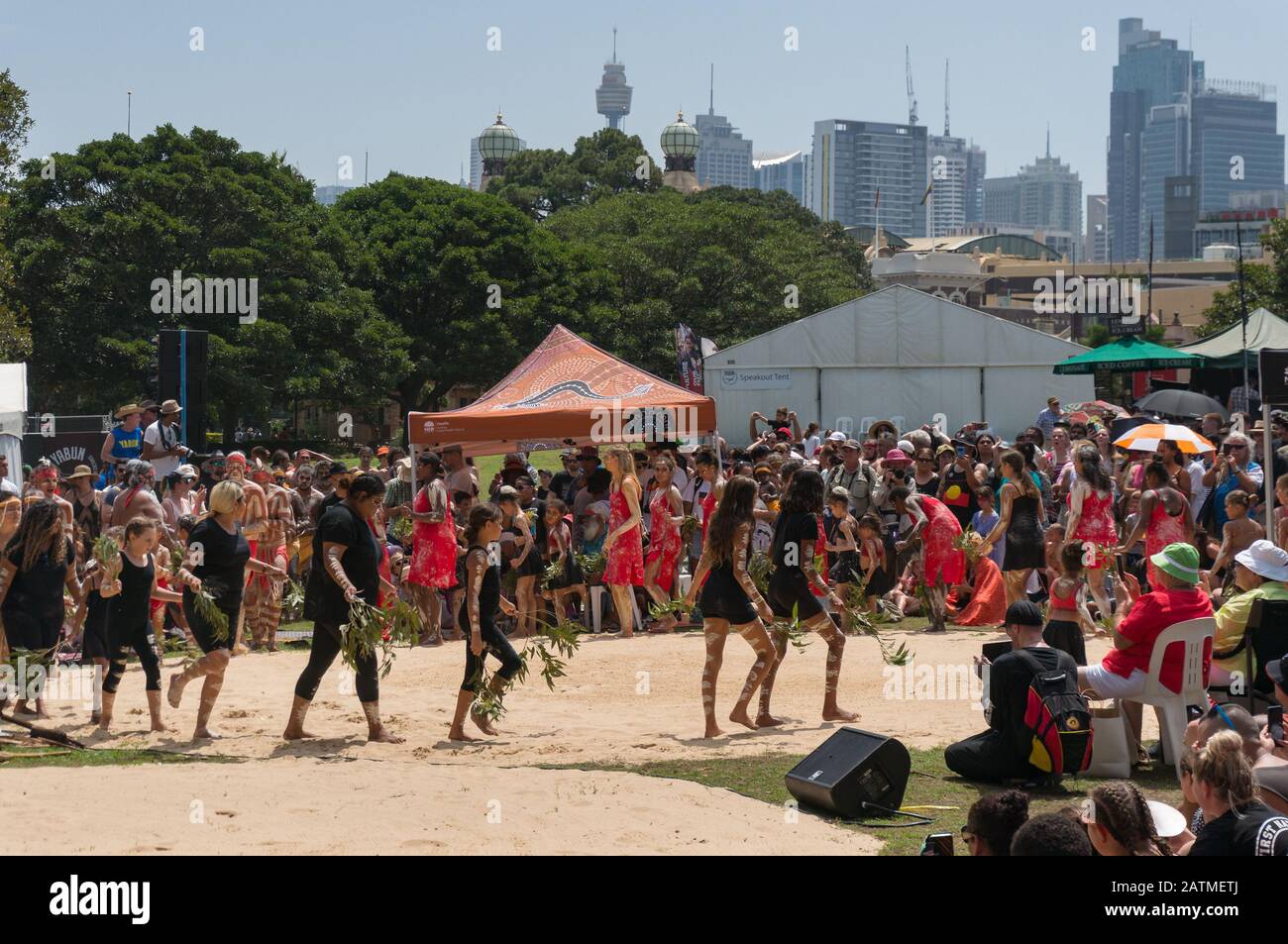 Sydney, Australia - January 26, 2020: Aboriginal people performing ...