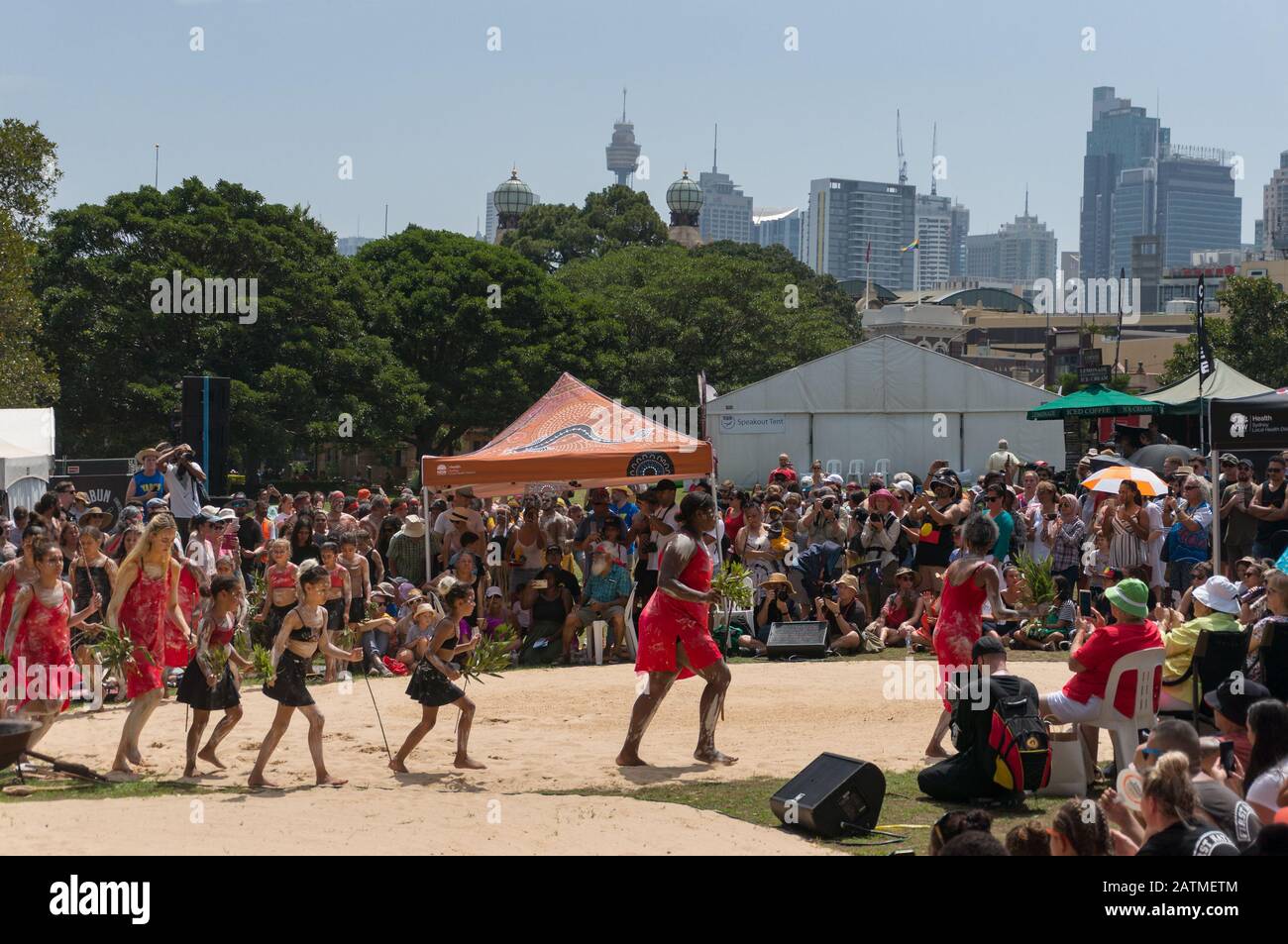 Sydney, Australia - January 26, 2020: Aboriginal people performing ...