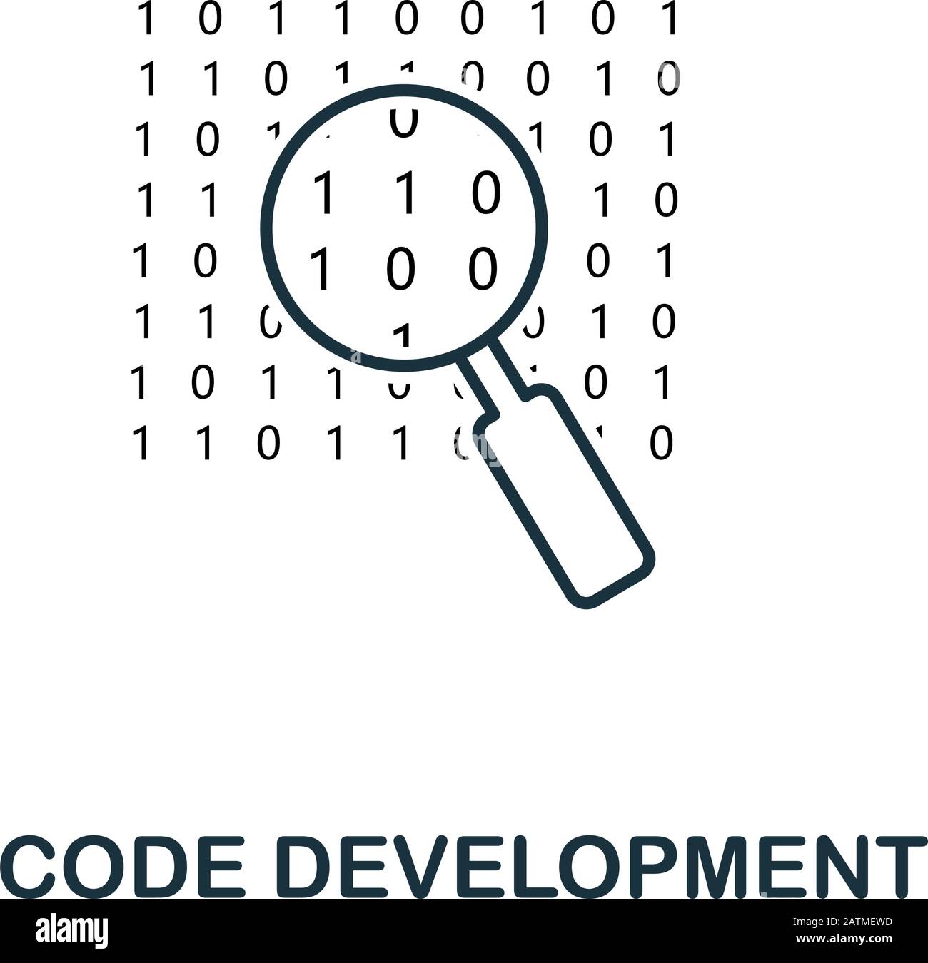 Code Development Line Icon Thin Design Style From Programmer Icon Collection Simple Code