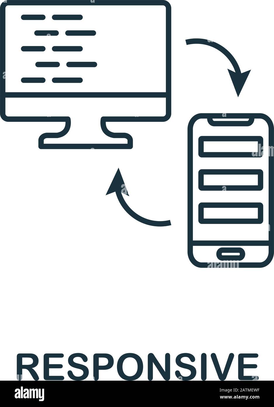 Responsive Line Icon Thin Design Style From Programmer Icon Collection Simple Responsive Icon 