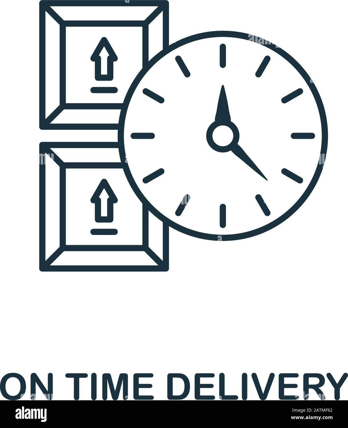 On Time Delivery line icon. Thin design style from logistics delivery ...
