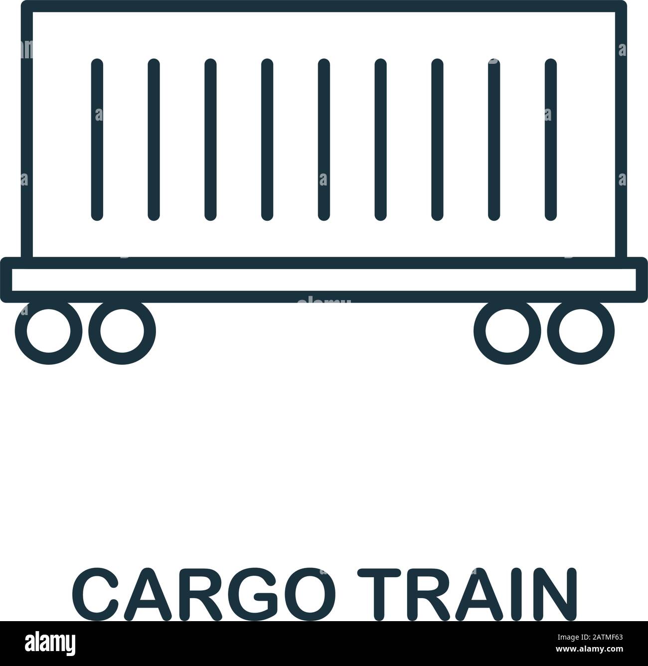 Cargo Train line icon. Thin design style from logistics delivery icon ...