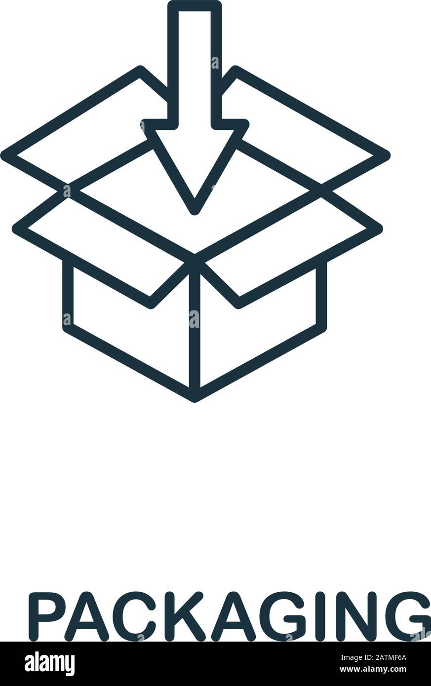 Packaging line icon. Thin design style from logistics delivery icon ...