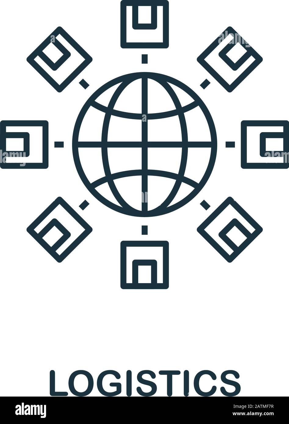 Logistics line icon. Thin design style from logistics delivery icon ...