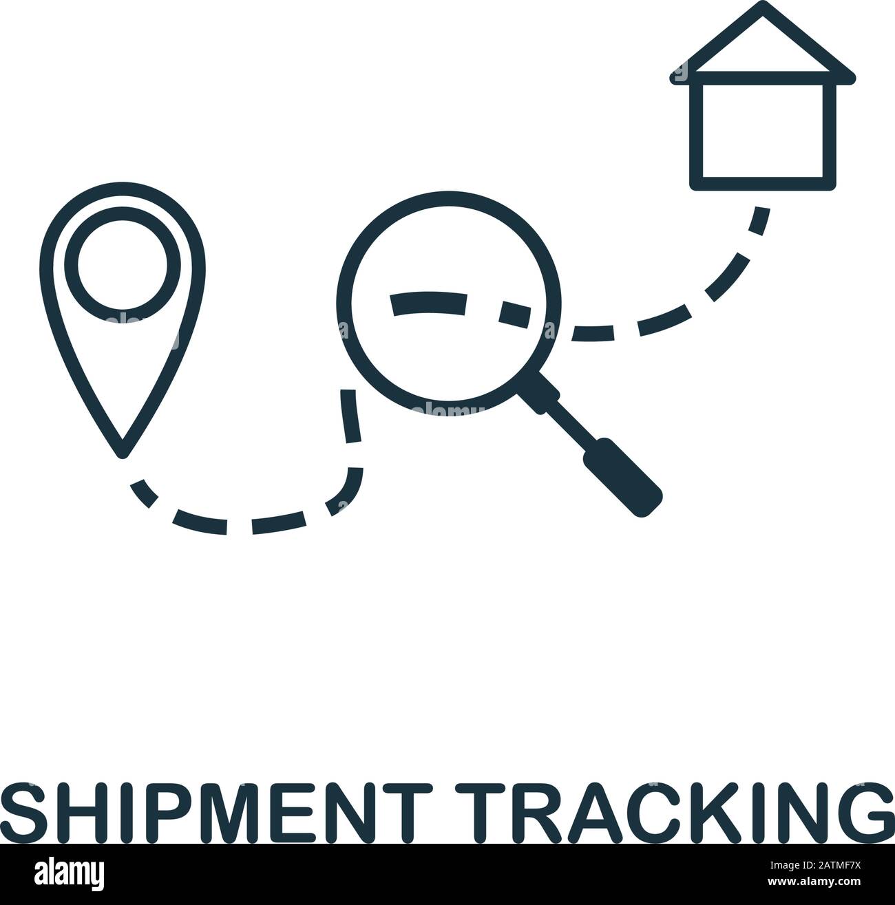 Shipment Tracking line icon. Thin design style from logistics delivery ...