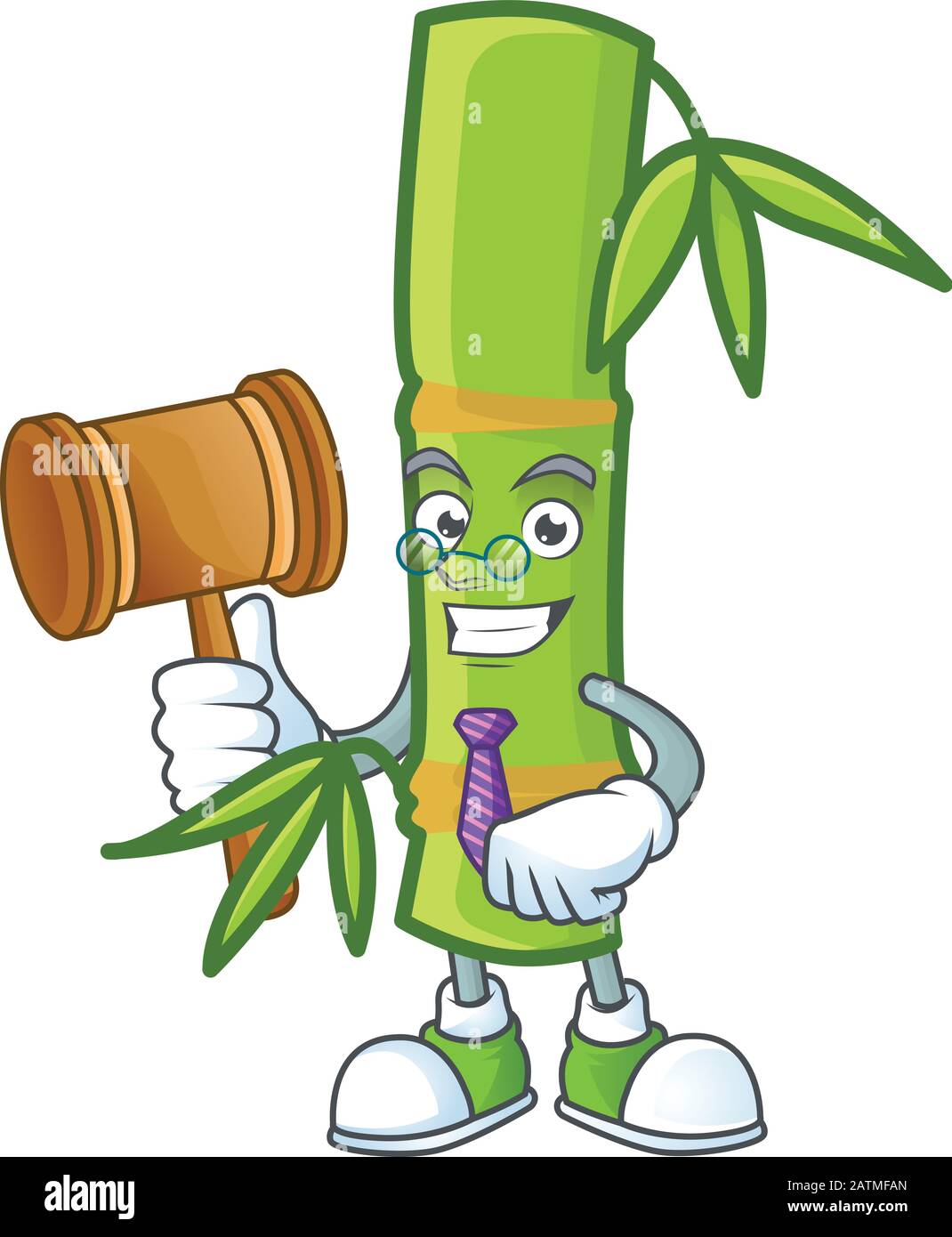 Smart Judge bamboo stick in mascot cartoon character style Stock Vector ...