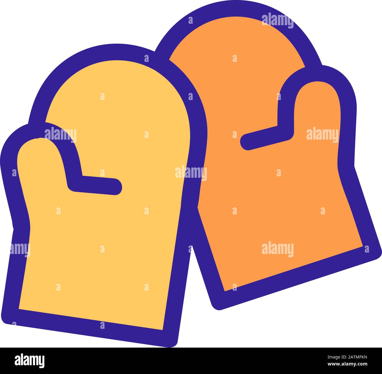 fireproof mittens icon vector. Isolated contour symbol illustration ...