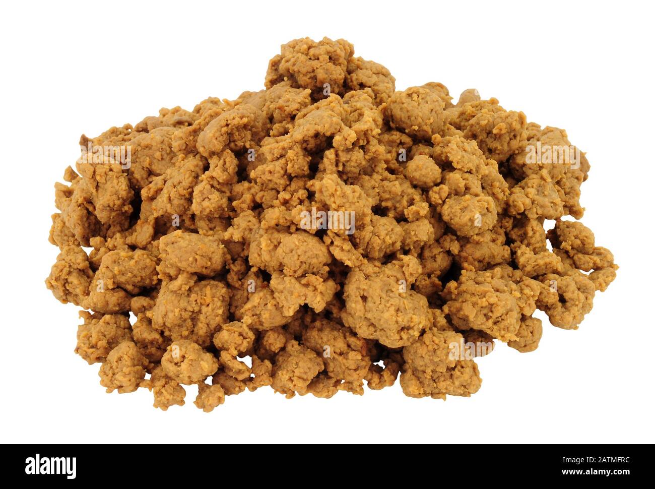 Pile of mycroprotein fungus meat mince substitute made from fermented ...