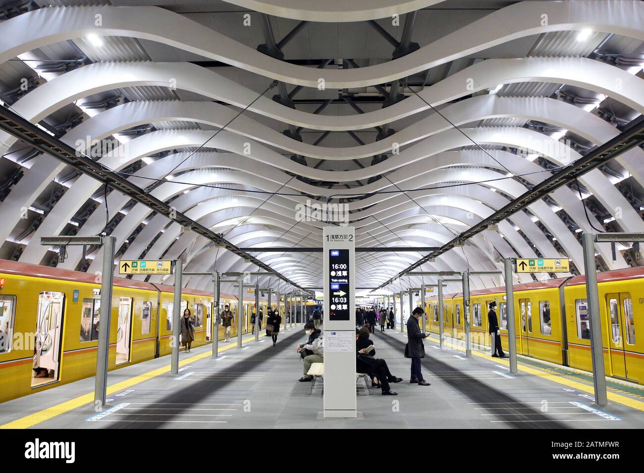 A general view of the new Shibuya Station of Tokyo Metro Ginza Line in ...