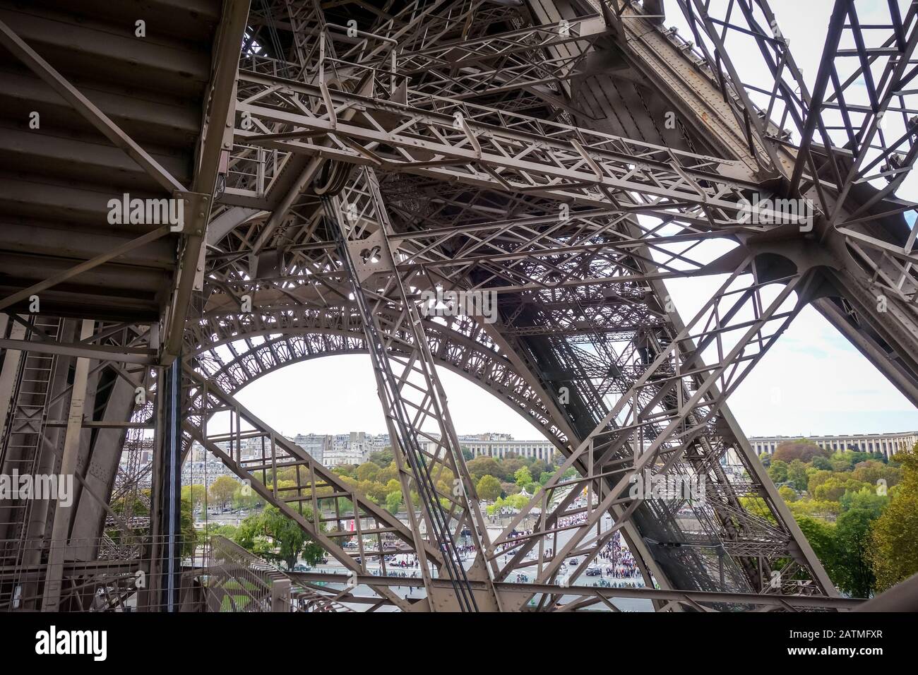Eiffel Tower structure view from inside, Paris, France Stock Photo - Alamy