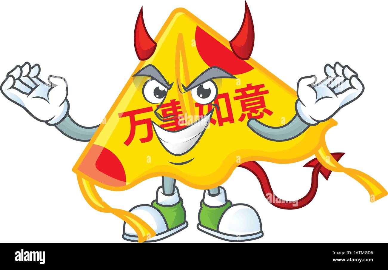 Devil chinese gold kite Cartoon character design Stock Vector Image ...