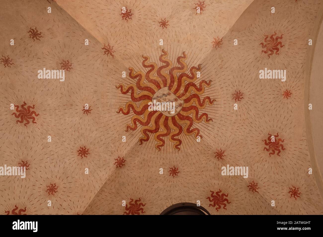 Painted renaissance fresco ceiling details Sforzesco Castle Milan ...