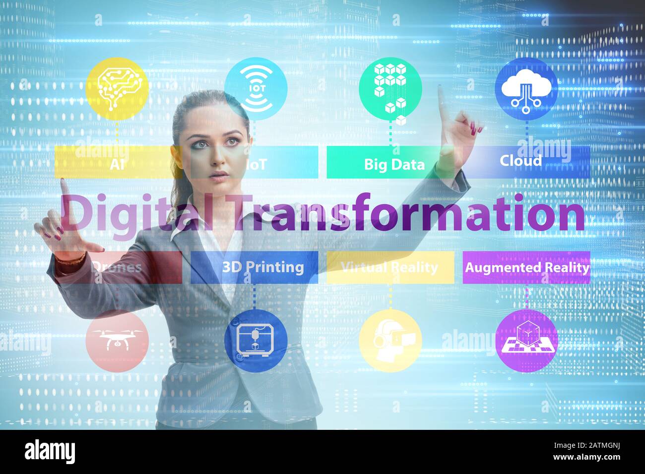 The digital transformation and digitalization technology concept Stock ...