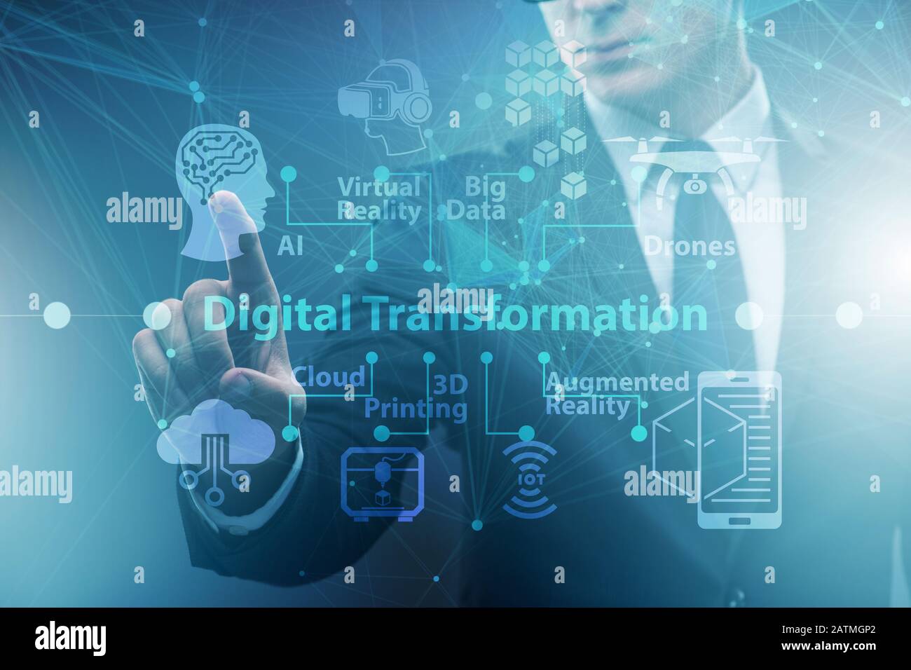 The digital transformation and digitalization technology concept Stock ...