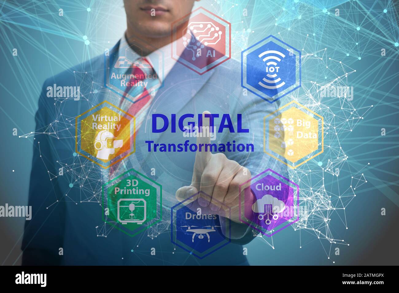 The digital transformation and digitalization technology concept Stock ...
