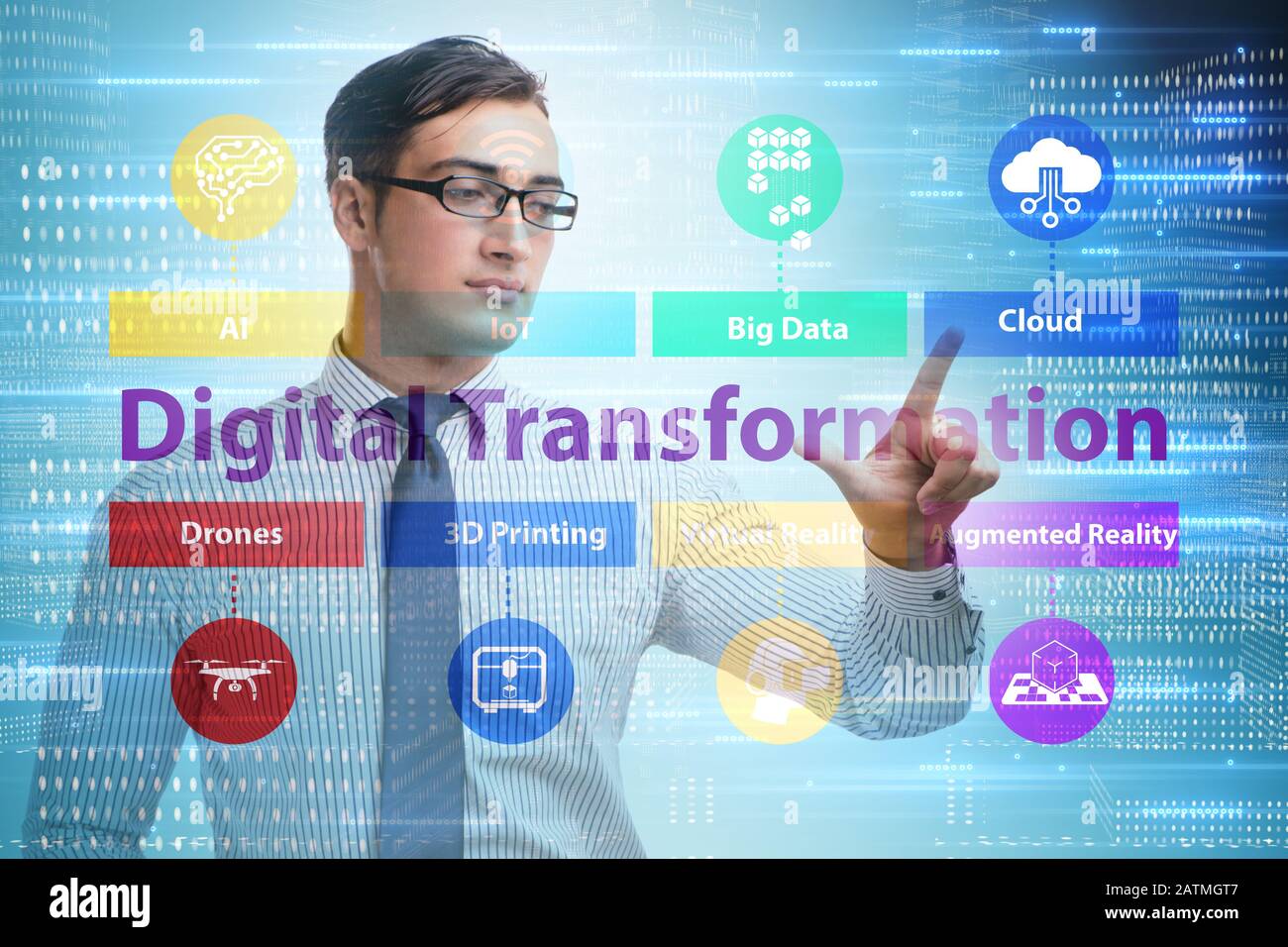 The digital transformation and digitalization technology concept Stock ...