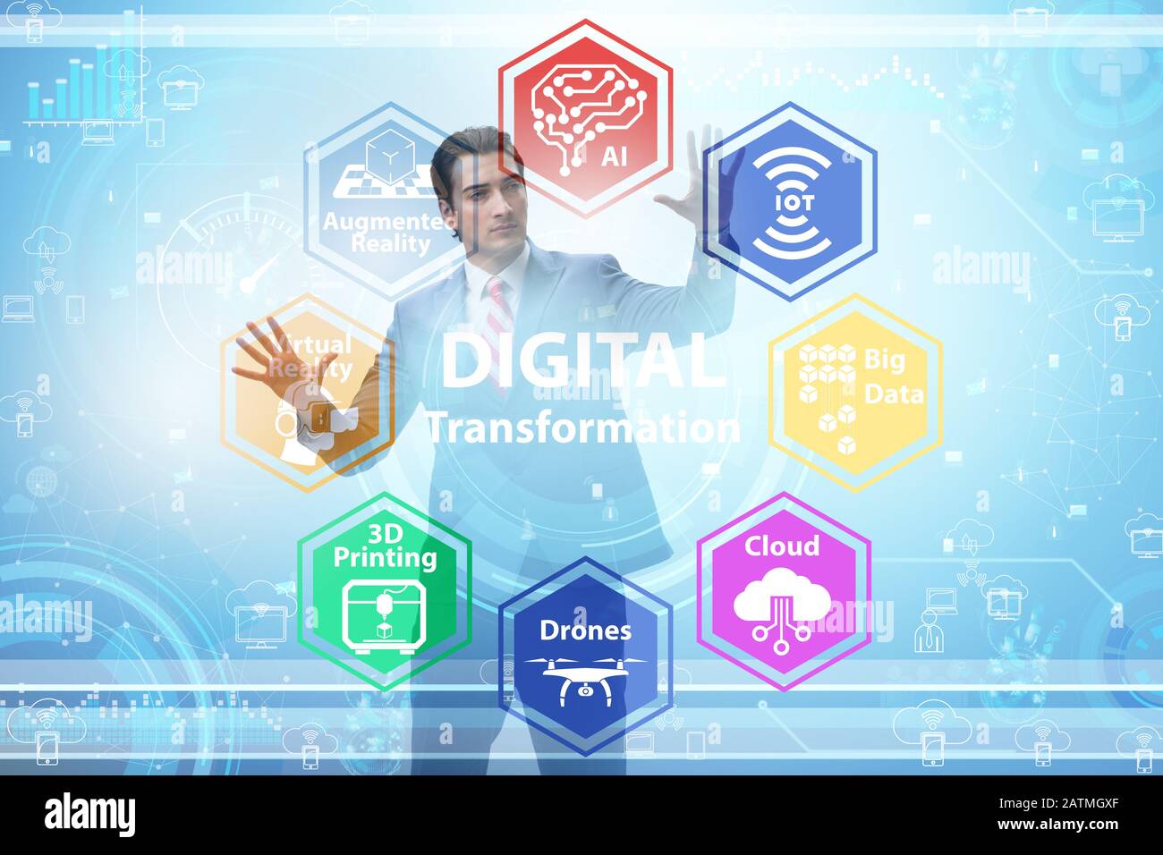 The digital transformation and digitalization technology concept Stock ...